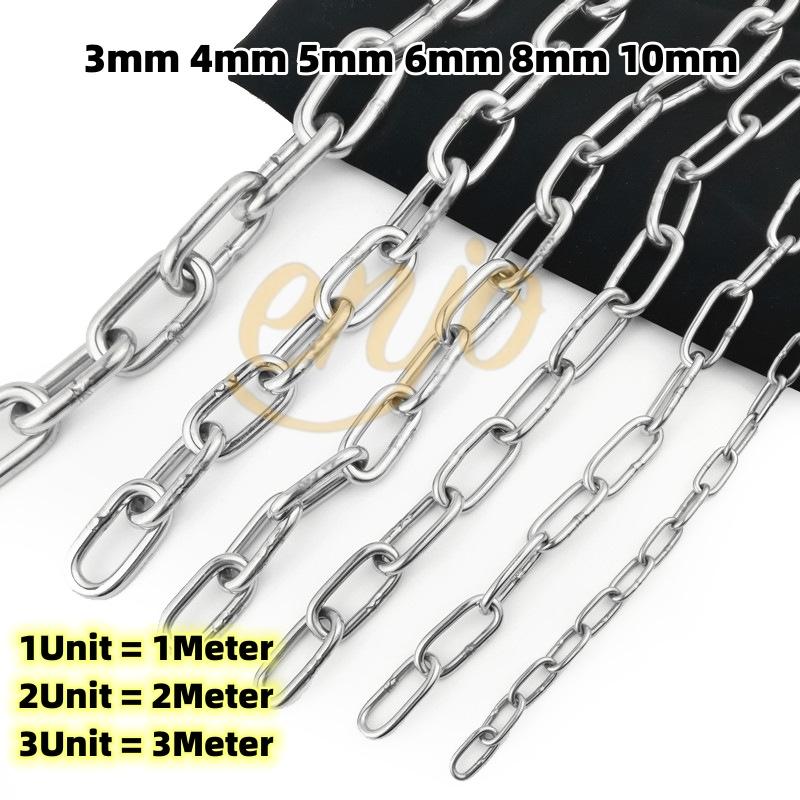 EnJO SUS 304 Chain 3mm 4mm 5mm 6mm 8mm 10mm Stainless Steel Chain ...