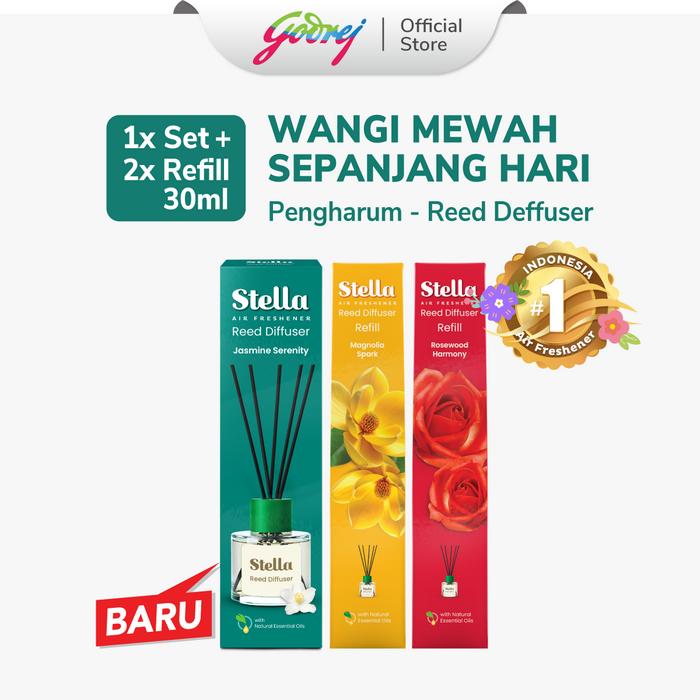 Promo Stella Reed Diffuser Set + 2 Refill - Magnolia Spark + 2 Refill ...