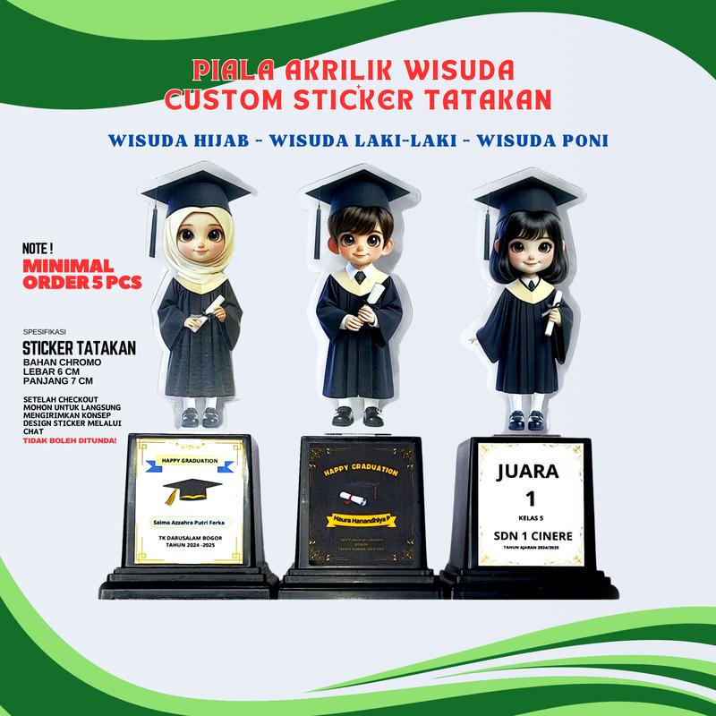 Piala Wisuda Graduation Anak Sekolah + Custom Sticker Tataka - Shop ...