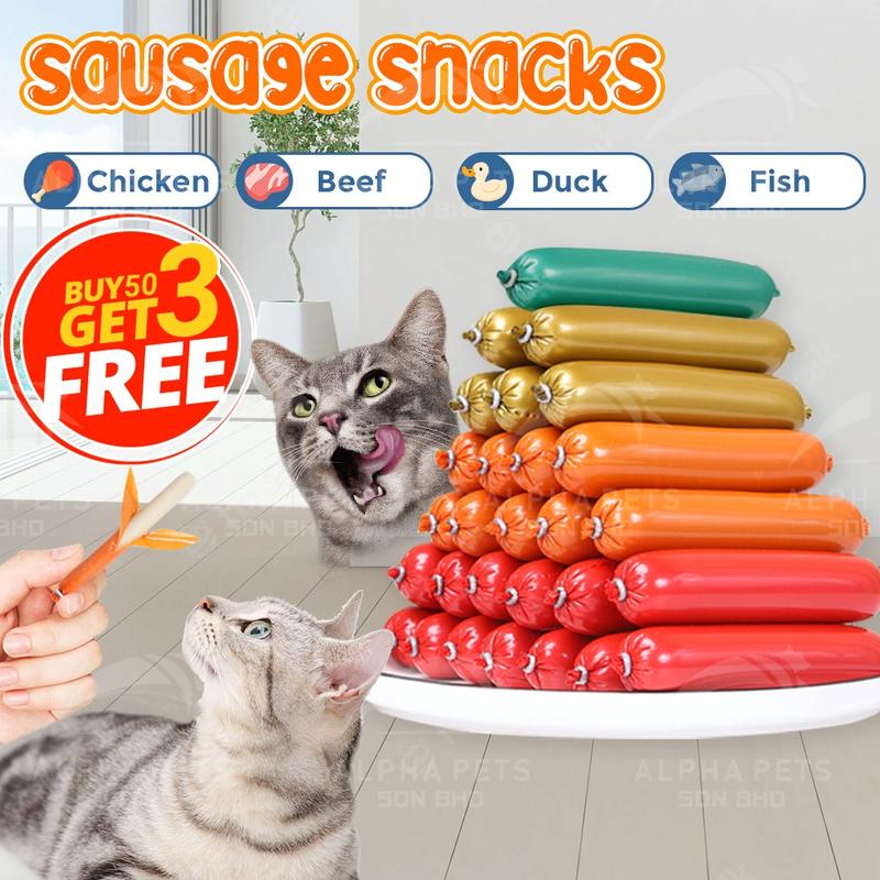 TTPETWORLD Cat Treats Pet Food Snack Cats Sausage Makanan Ringan ...