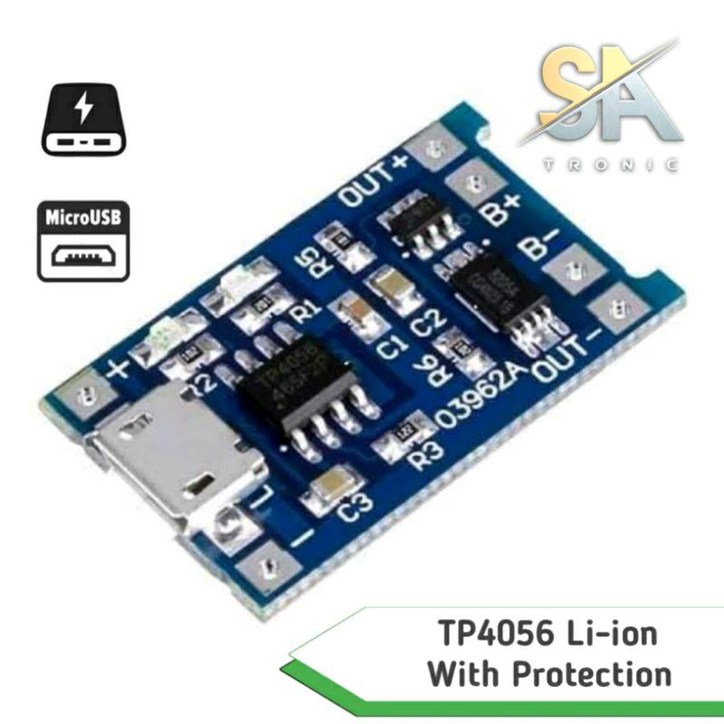 Modul Charger TP4056 Micro Usb 5v 1a Lithium Battery 18650 Baterai ...