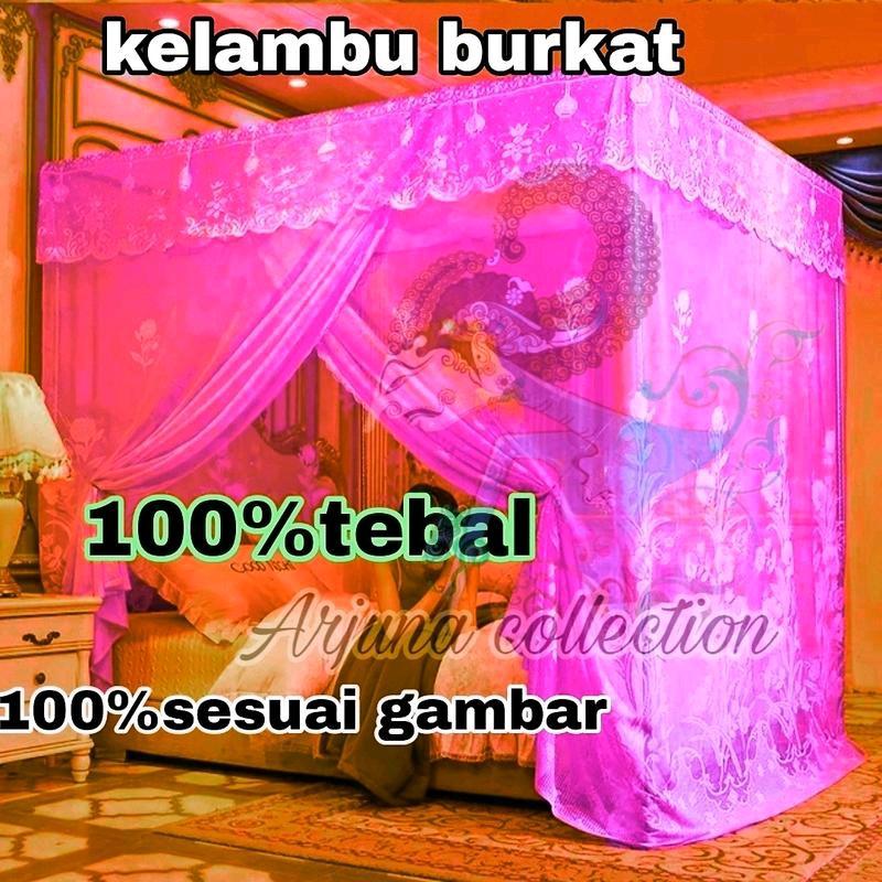 kelambu burkat motif bunga ukuran 200x180 - Shop | Tokopedia