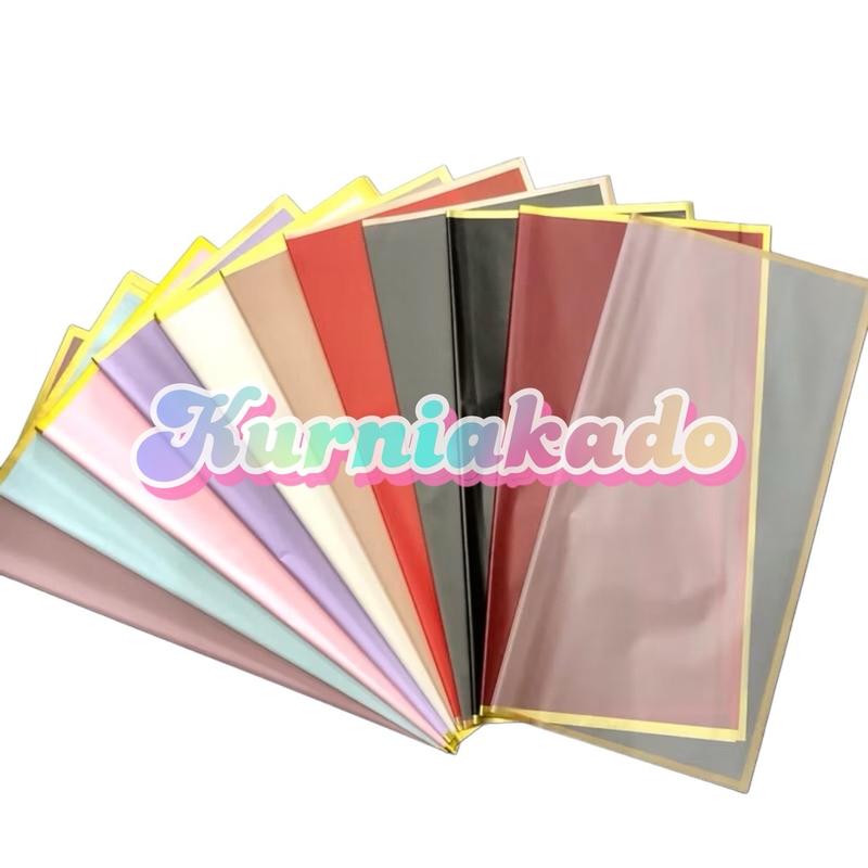 Kertas Bucket Flowers Wrapping Transparan Cellophane Gold Frame - Shop ...
