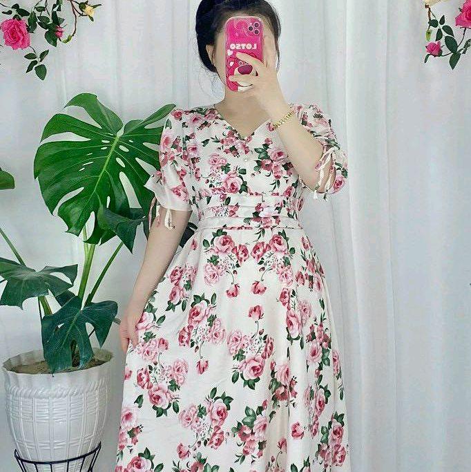 Dress bunga Vietnam kain manggo labuh panjang Casual - TikTok Shop Malaysia