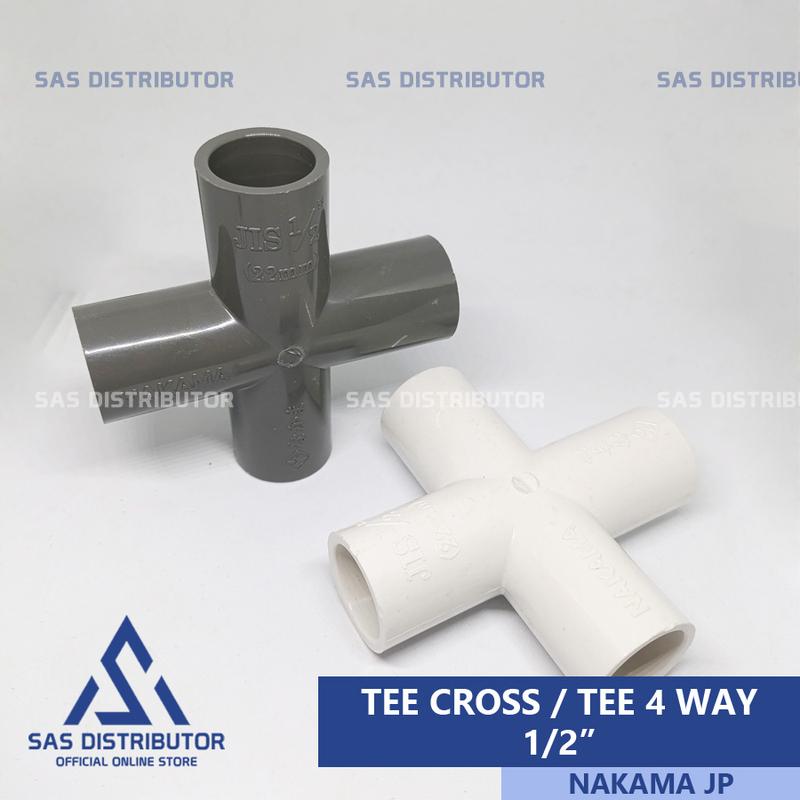 Tee Cross 1/2" inch PVC Nakama JP / Tee 4 Way 1/2" / Cross Tee PVC 1/2 ...