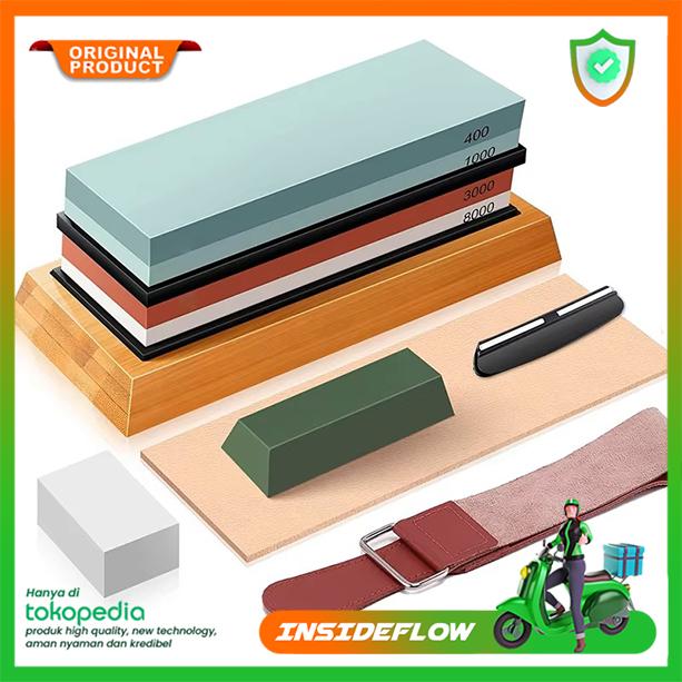 Jual Set Batu Pengasah Pisau Dual Grit Waterstone Knife Whetstone Kit ...