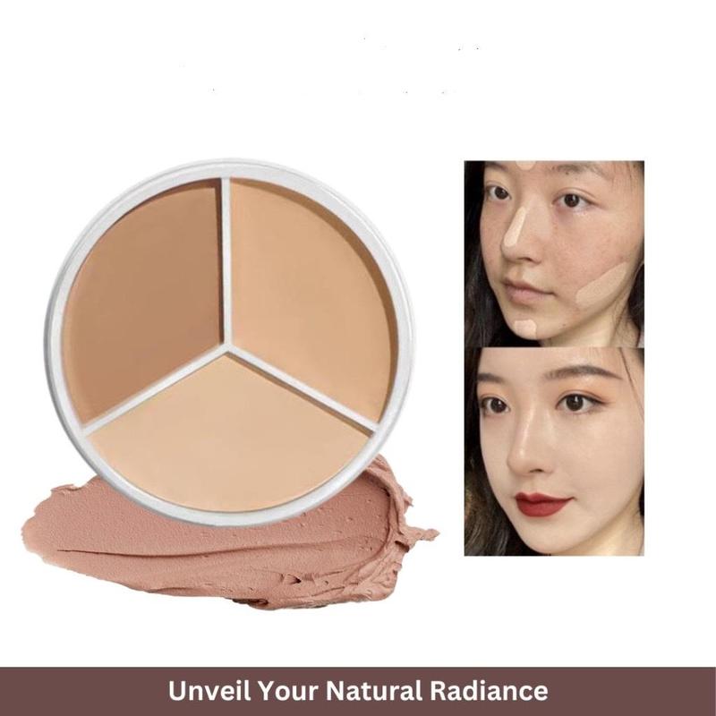 Tri-Color Concealer Cover Spots Dark Circles Under Eyes Acne Marks ...