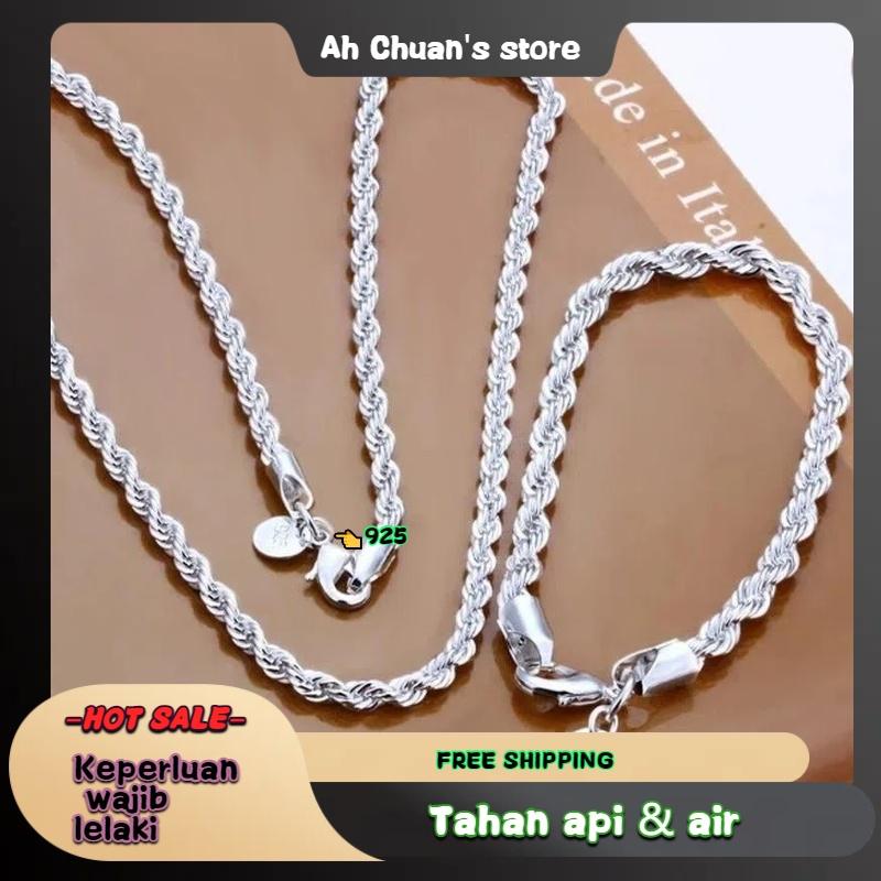 Barang Kemas Butik, Kalung dan Putar Tali Berpintal 4mm, Dua - TikTok ...