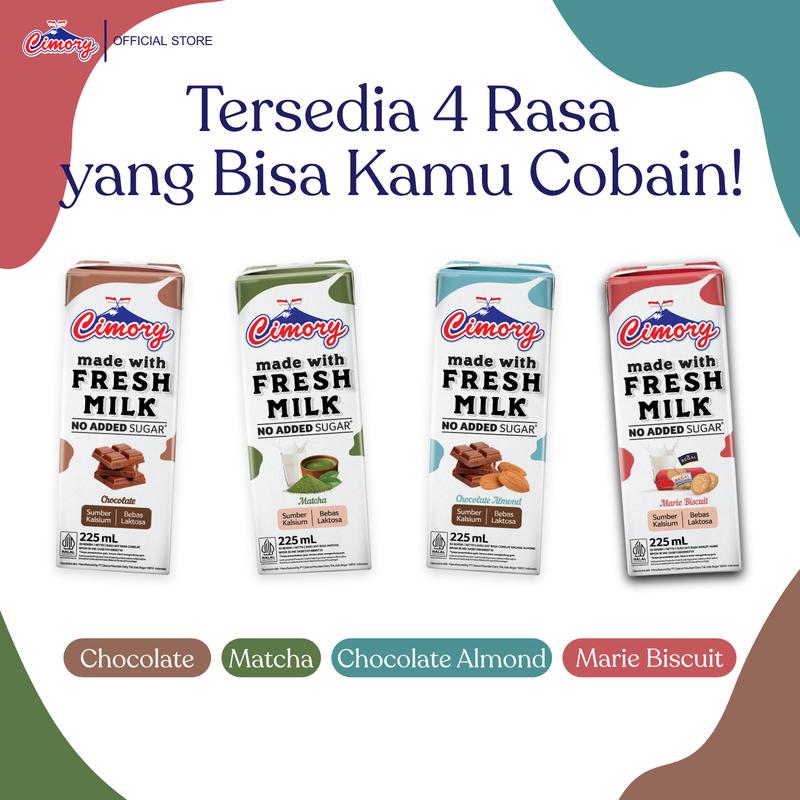[PILIH Rasa] 8pcs Susu Cimory No Added Sugar 225ml dengan 4 Rasa Unik ...