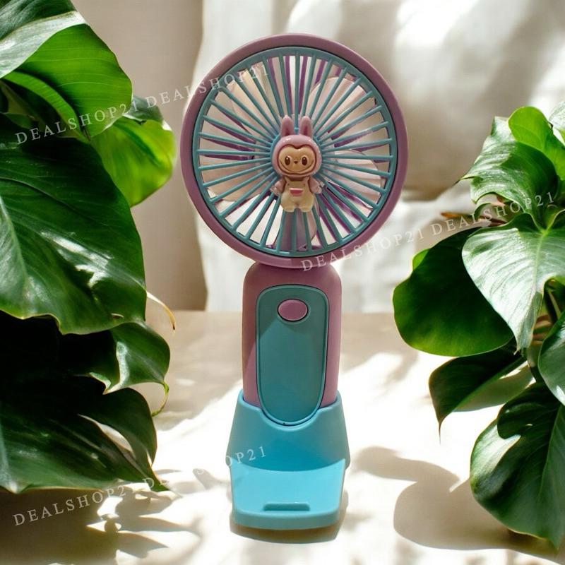 Kipas Mini Labubu Portable Karakter Labubu Tangan Stand Genggam ...