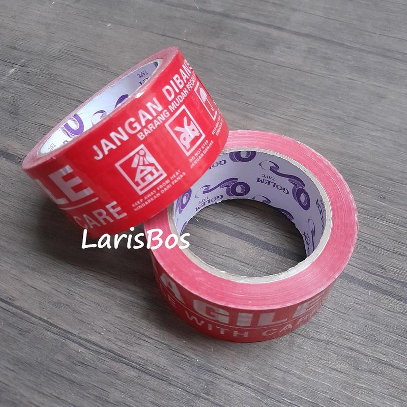 Lakban Isolasi Fragile Merah Putih (48mm 72/ 90yard) - Shop | Tokopedia