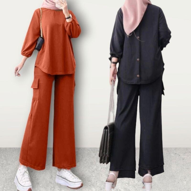 MURAHWHOLESALE Set Baju Seluar Cargo Ironless 2 In 1 Blouse - TikTok ...