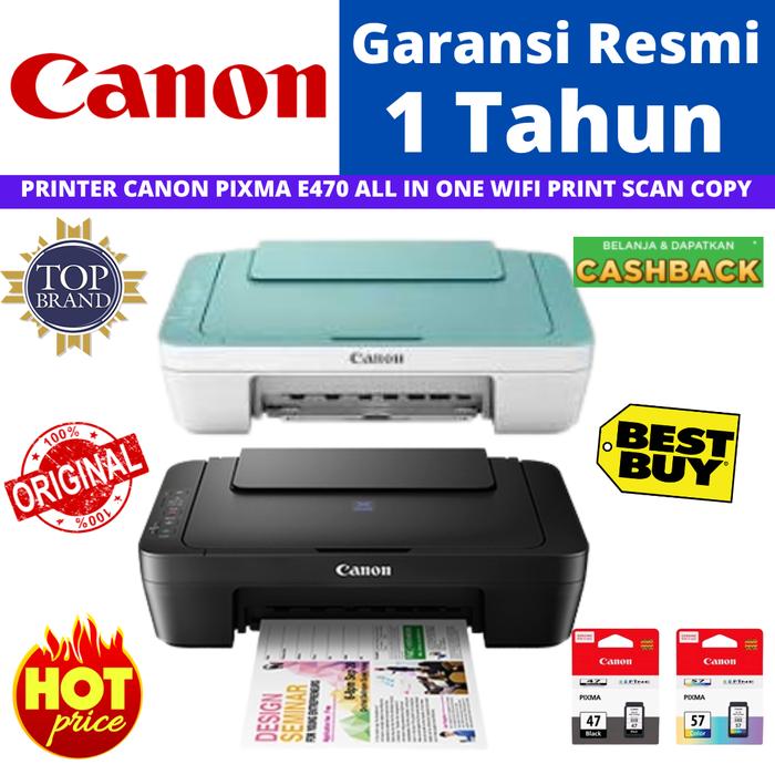 Jual Printer Pixma Canon E470 Print Scan Copy Wireless A4 All In One ...