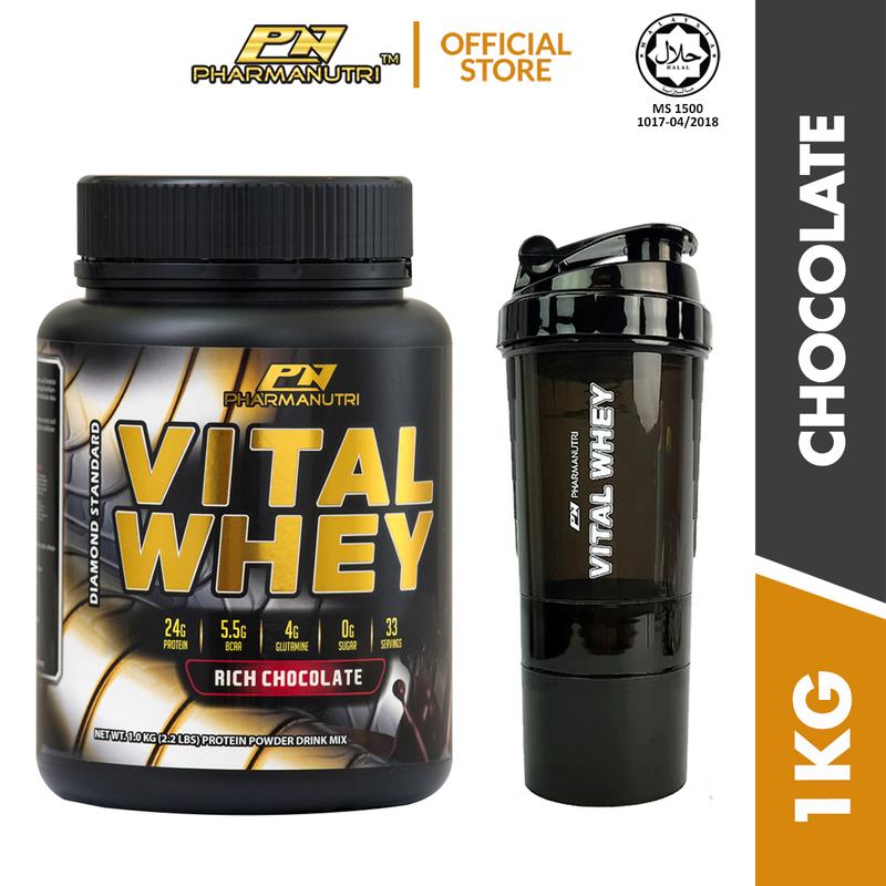Vital Whey Protein Isolate (1kg/33 Servings) Halal Jakim by Pharmanutri ...