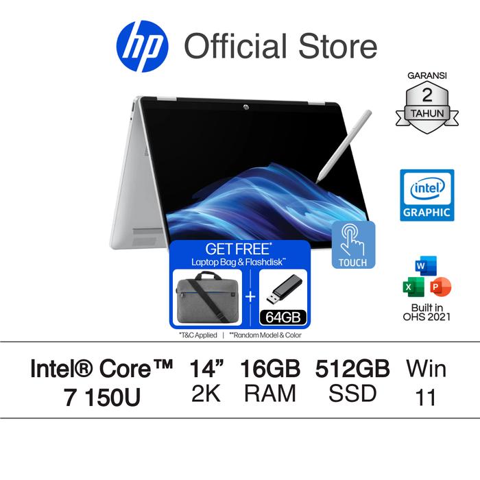 Promo Laptop HP Pavilion x360 2 in 1 - OmniBook 5 Flip [NEW] Intel Core ...