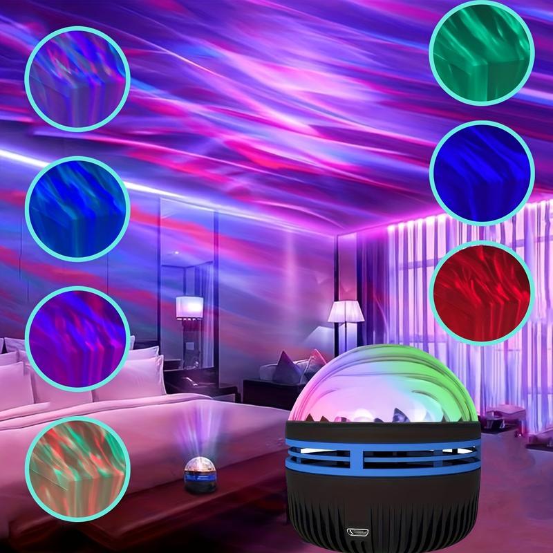 Lampu Mood Aurora, 7 Warna, Lampu Projektor LED Kawalan Jauh Pelbagai ...