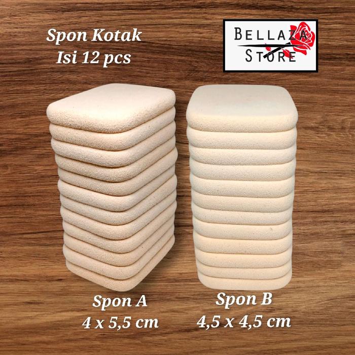 Jual Spon Bedak Kotak isi 12 pcs / Puff Make Up Murah - Spon kotak A ...