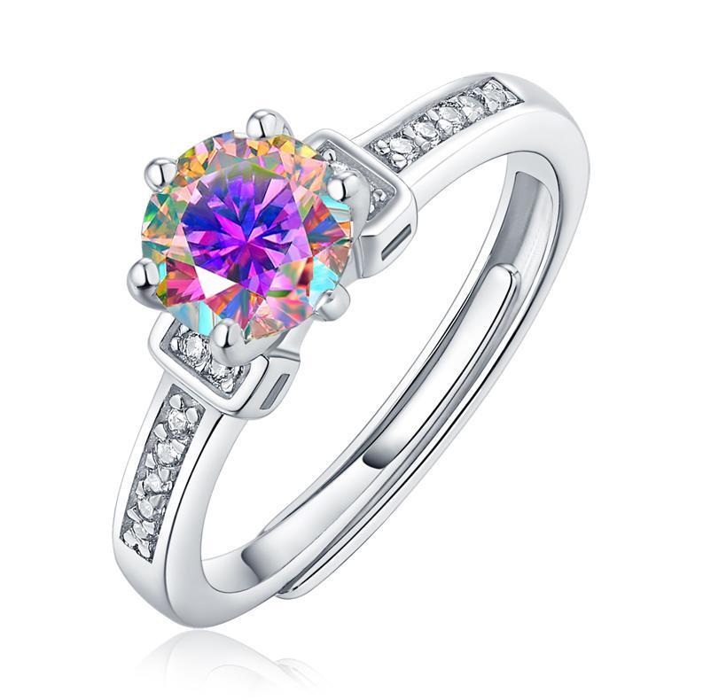 Cincin Moissanite, Hanya Cinta, 1.0 Karat, Perak dengan Saduran ...