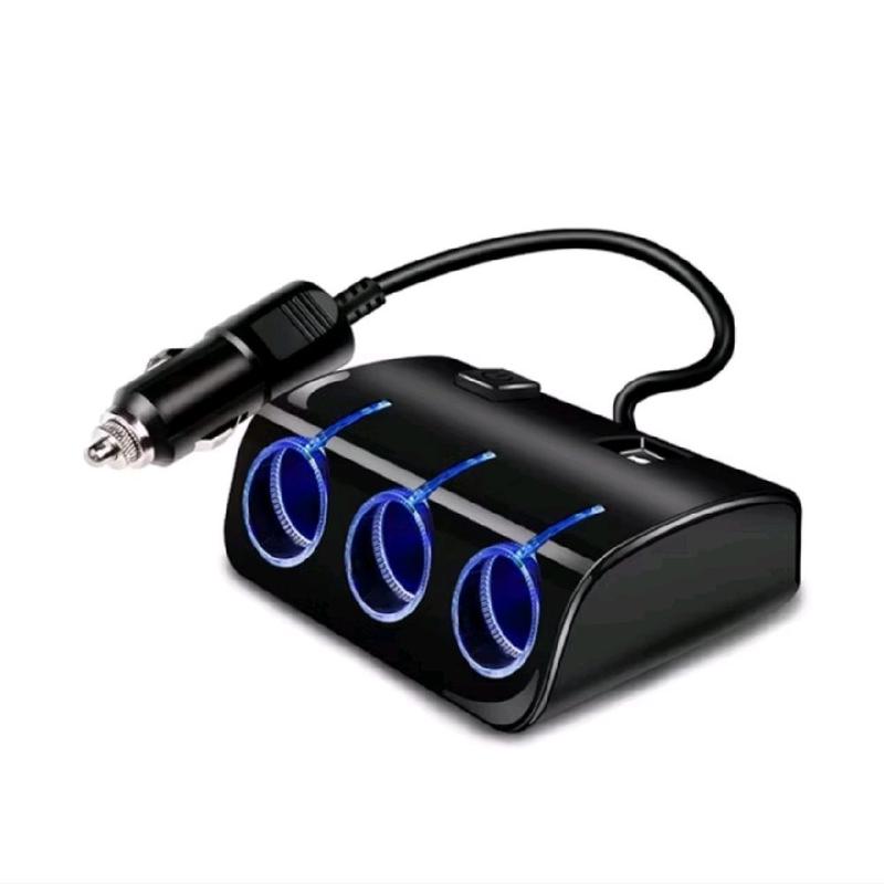 Car Lighter Socket Adaptor USB Charger Splitter 3 Slot Cabang Mobil 3 ...