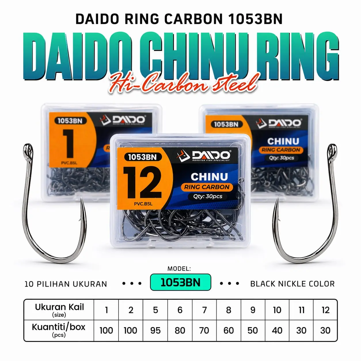 Kail Pancing Daido Chinu 1053 1Kotak Isi 100Pcs - Shop | Tokopedia
