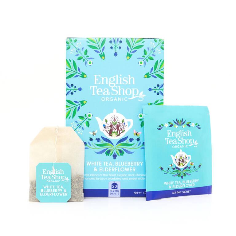 English Tea Shop Organic 20 Sachet Tea Bags - White Tea, Blueberry ...