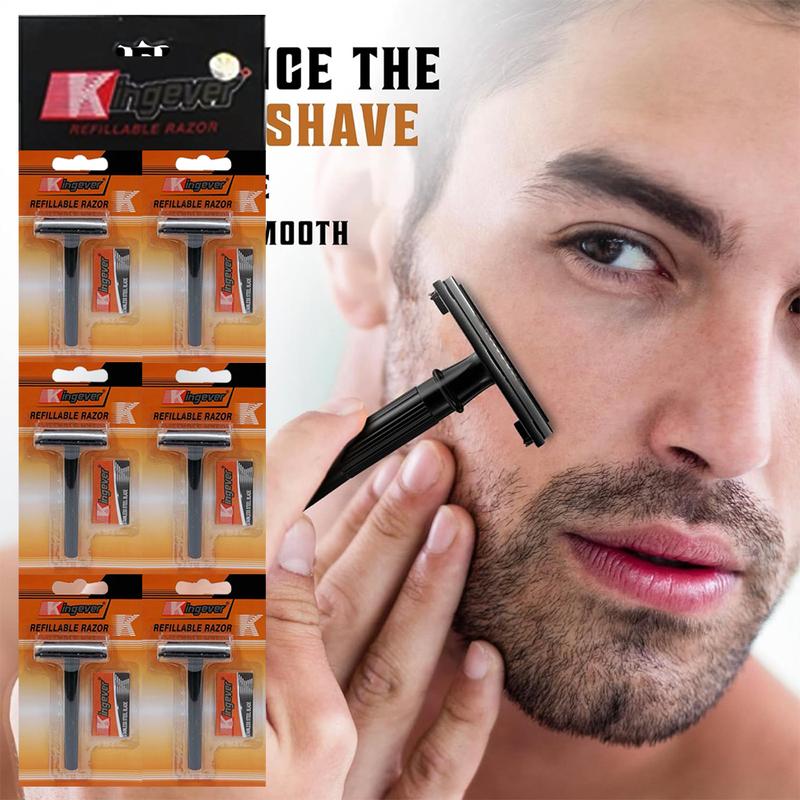 KINGEVER 6pcs/pack Double-edged razor,men's safety razor,replaceable ...