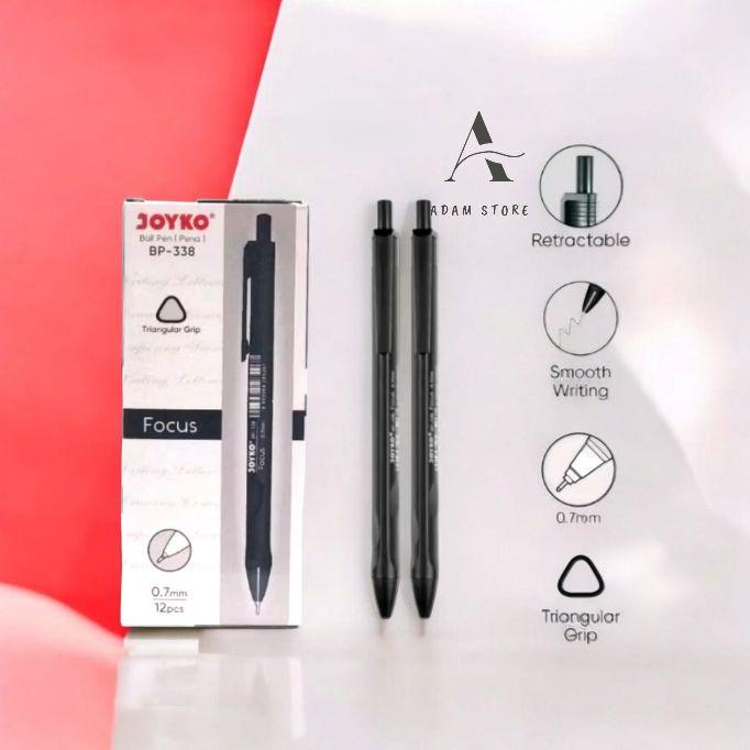 Pulpen JOYKO FOCUS BP-338 (12 Pcs ) Stationery Hitam - Shop | Tokopedia