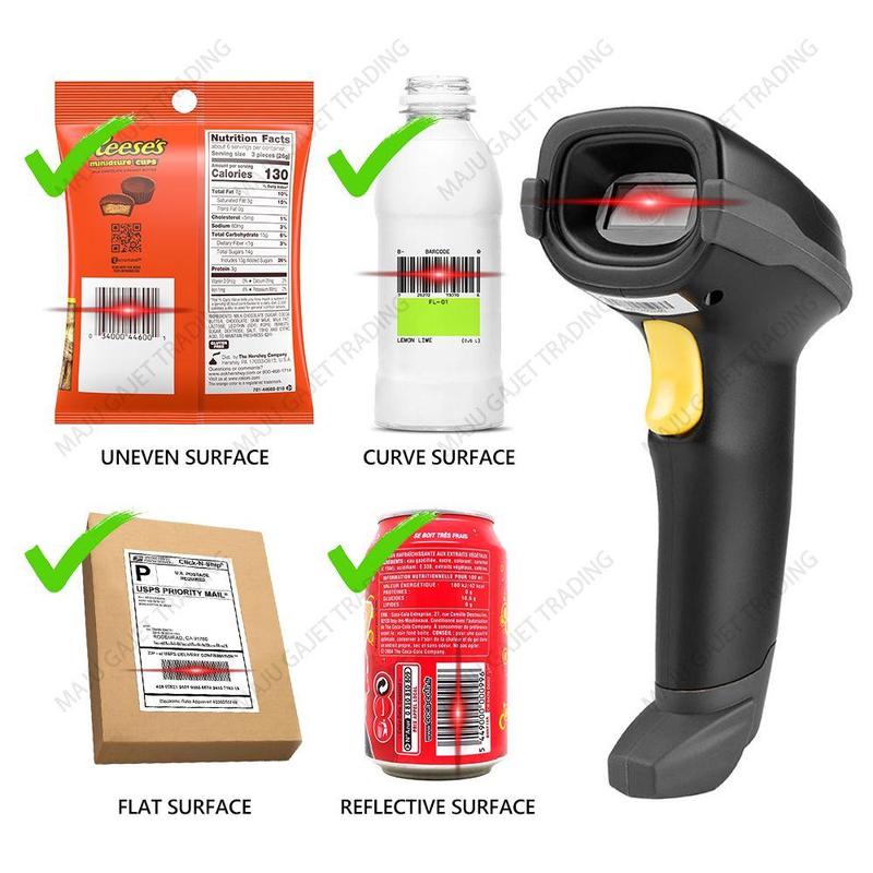 Wireless Barcode Scanner 1D 2D Q.R Code Reader Cashier Warehouse ...