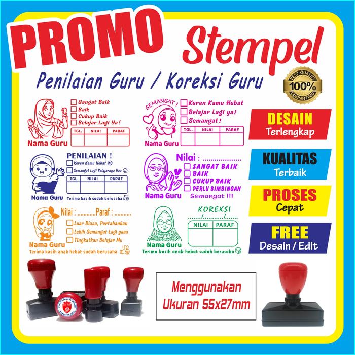 Jual Stempel Nilai Guru COD Custom Foto Viral Tinta - TINTA RAFFIL ...
