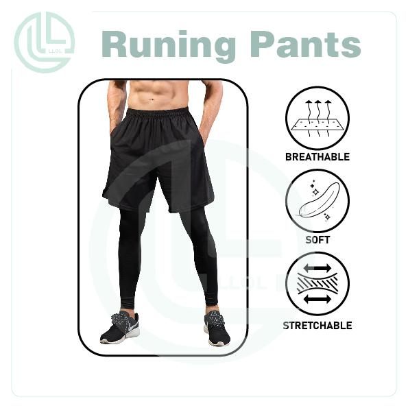 gym fake double layer men quick dry basketball training fitness ...