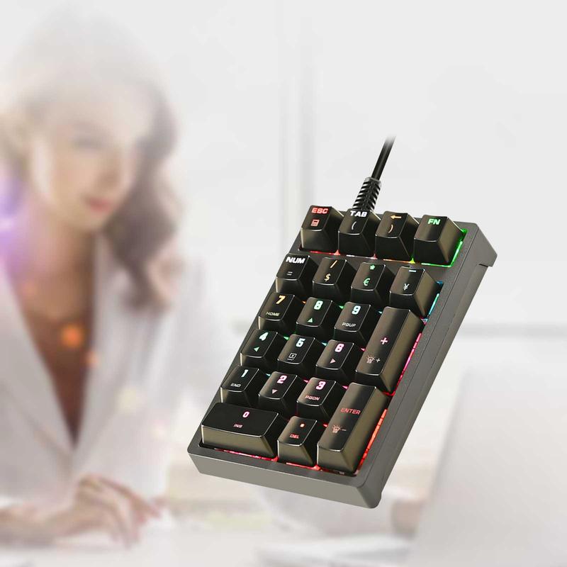 Portable K21 Mechanical Numeric Keypad 21 Key RGB Comfortabl - TikTok ...