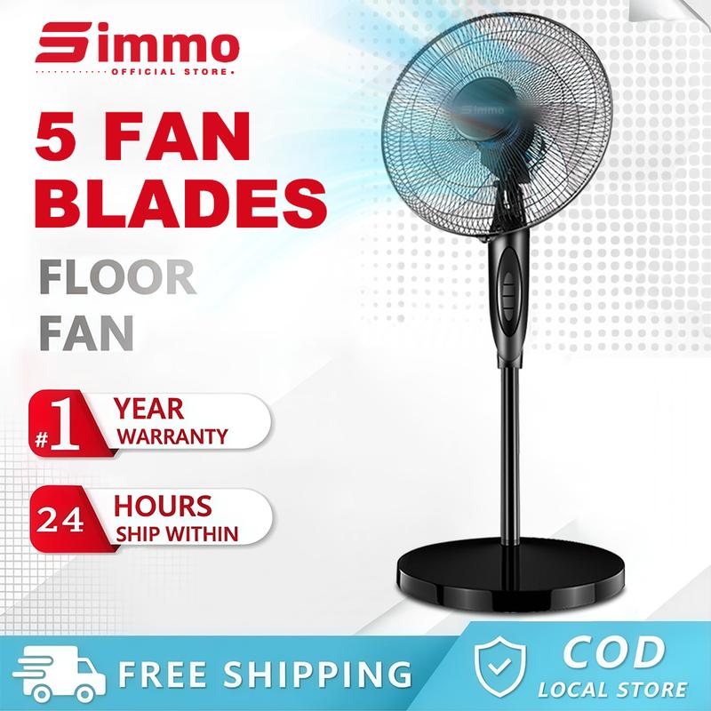SIMMO Floor Standing Fan 16" 5 Blade 3 Speed Silent Mode Hom - TikTok ...