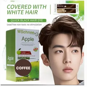 WSchnee Pewarna Rambut Herbal Krim Natural Black 30ml 5pcs Menutup Uban ...