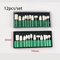 Promo 12pcs/Set Mini Wool Polisher Head Buffering Bur poles wool felt ...