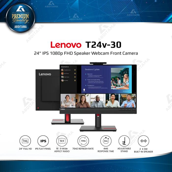 Promo Monitor LED Lenovo ThinkVision T24v-30 24" IPS 1080p FHD VGA x1 ...