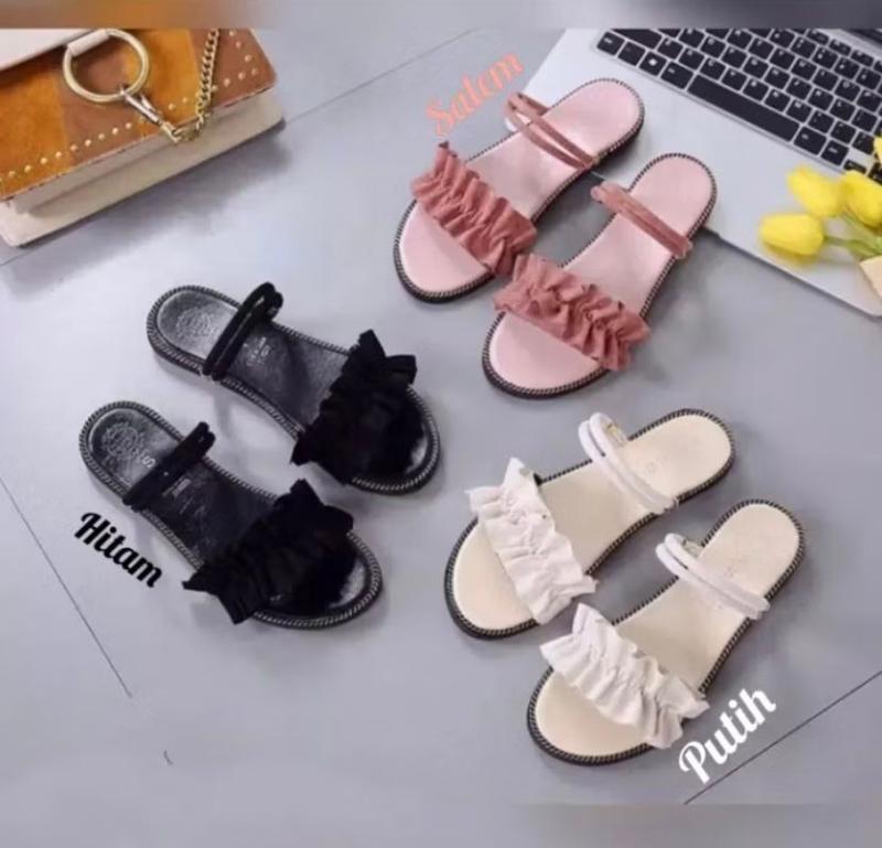 Sendal Wanita Zelvana Teplek Kokop Kerut Tali Belakang - Murah - Shop ...