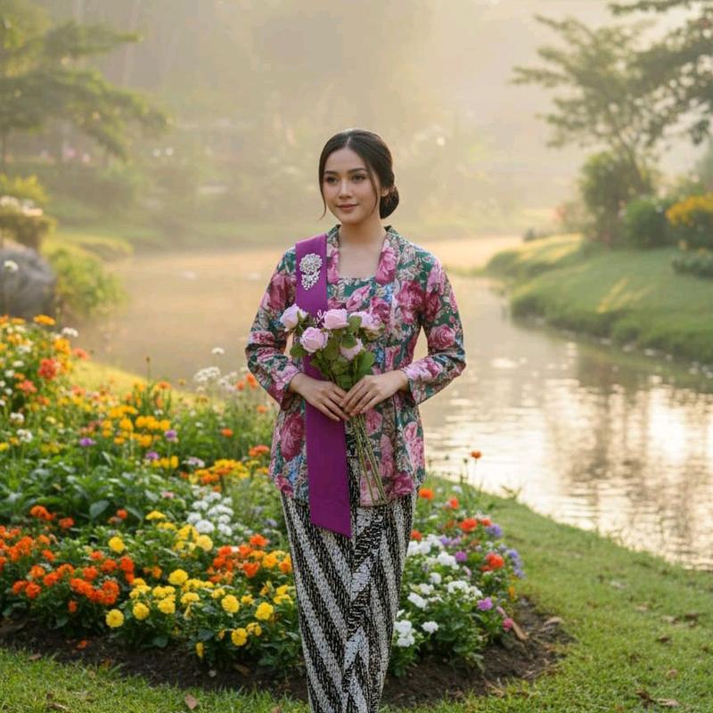 Atasan Kebaya Gea (katun cvc) Kutubaru Jadul Bunga Aesthetic bridesmaid ...
