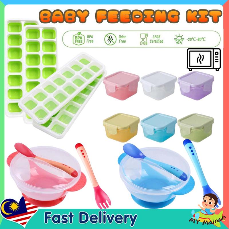 Baby Feeding Set Fruit Food Feeder Baby Spoon Baby Bowl Set Baby ...