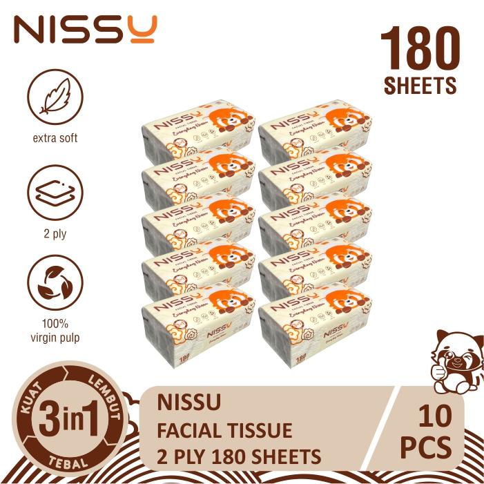 [10 PACK] Nissu Facial Tissue 2 Ply 180 Sheets Tisu Wajah dapat - Shop ...