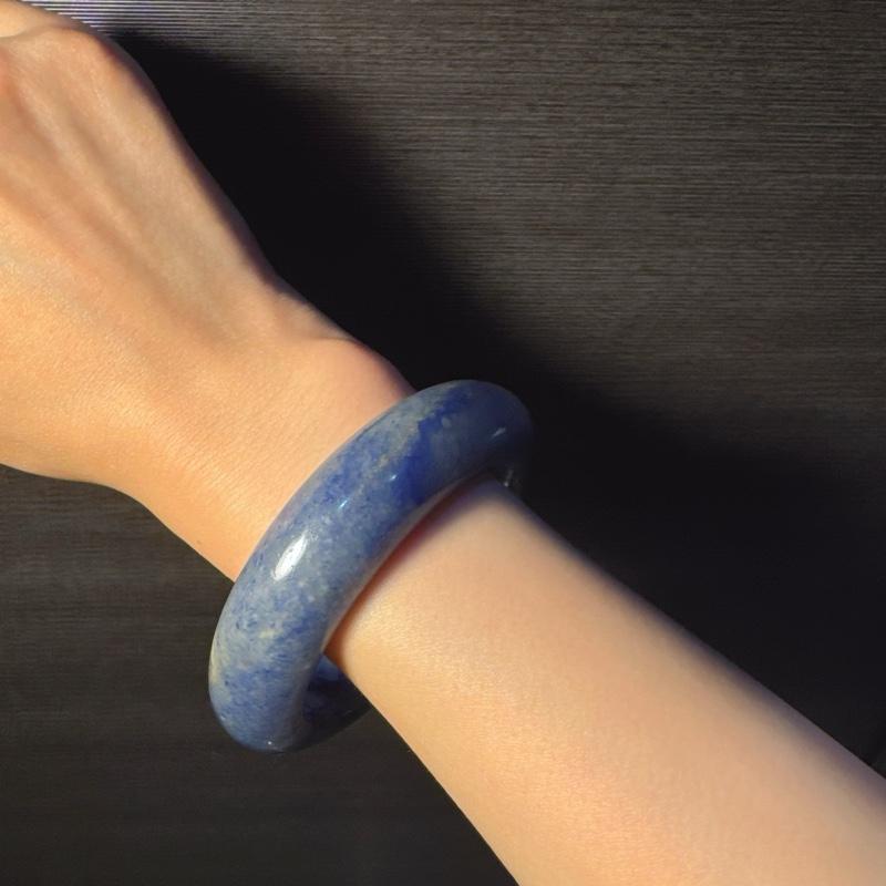 58mm Shetai Jade Bangle Natural Blue Color Gelang Jewelry - TikTok Shop ...