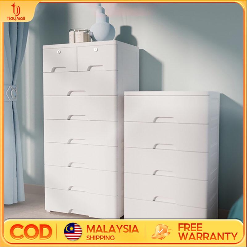 Almari laci Plastic Drawer Storage Cabinet With Wheels Wardrobe ...