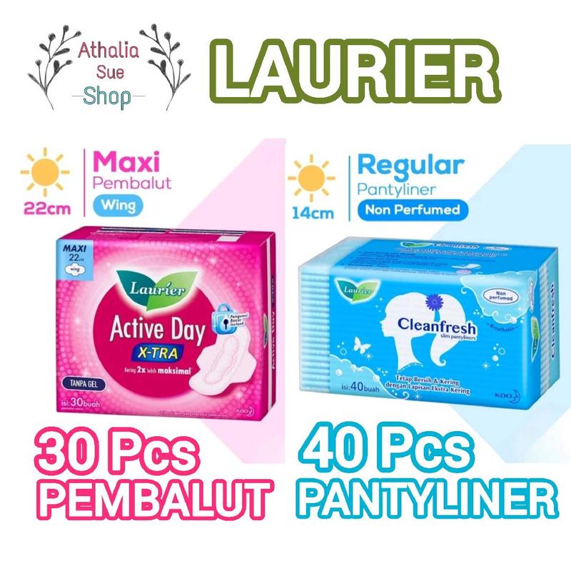 LAURIER ACTIVE DAY MAXI 30 PCS PEMBALUT WING 22CM / CLEAN & FRESH ...