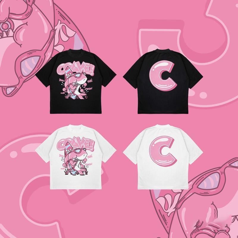 CRAVE SHARK PARADISE TEE Top Crewneck Unisex Heavyweight Summer ...