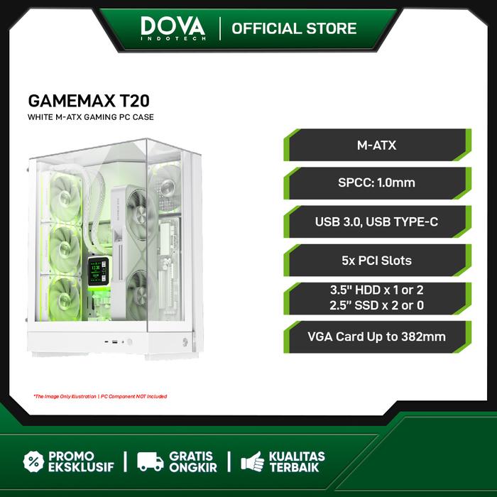Jual Gamemax T20 White M-ATX Gaming PC case - Jakarta Pusat - Dova ...