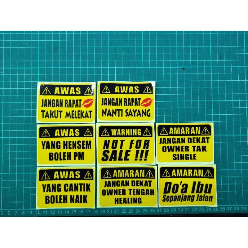 Sticker Awas Amaran Yang Hensam boleh pm/Yang cantik boleh naik/doa ...