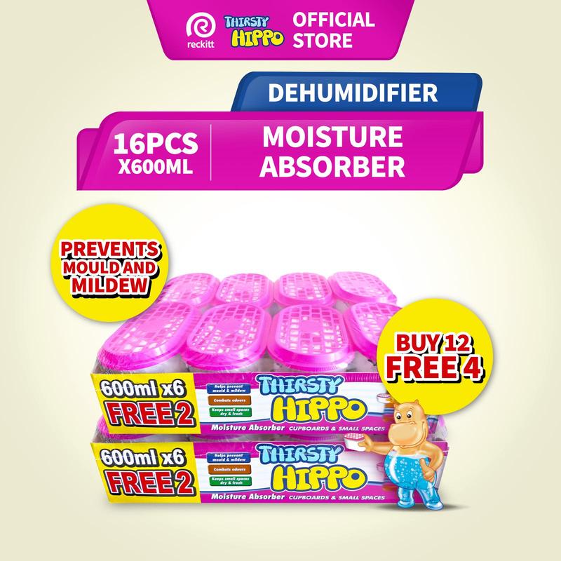 [Bundle of 2] Thirsty Hippo Dehumidifier Moisture Absorber 600ml ...