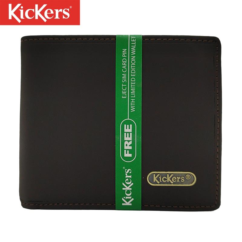 Kickers Genuine Top Grain Cow Leather No Hole Bifold Short Wallet ...
