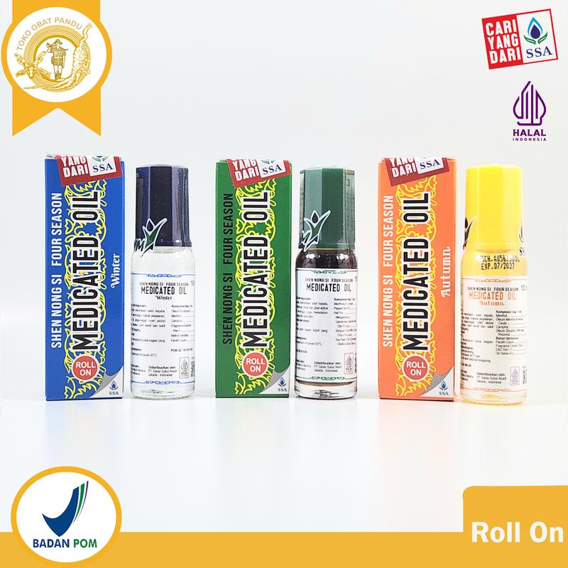 FOUR SEASON MEDICATED OIL ROLL ON (10ml) SHEN NONG SI - Shop | Tokopedia
