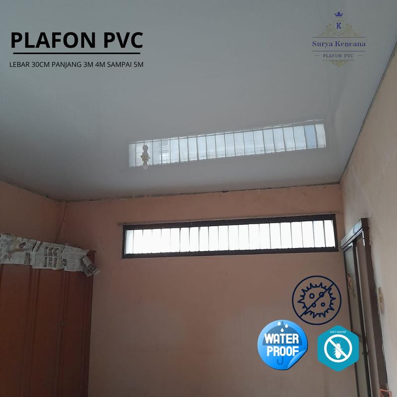 Plafon PVC Warna Putih Polos Tipe KP.001 Surya Kencana - Shop | Tokopedia