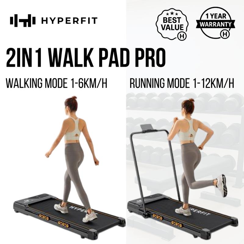 Hyperfit Walk Pad Pro HF-WP001 - Treadmill Lipat 2in1, LED Display ...